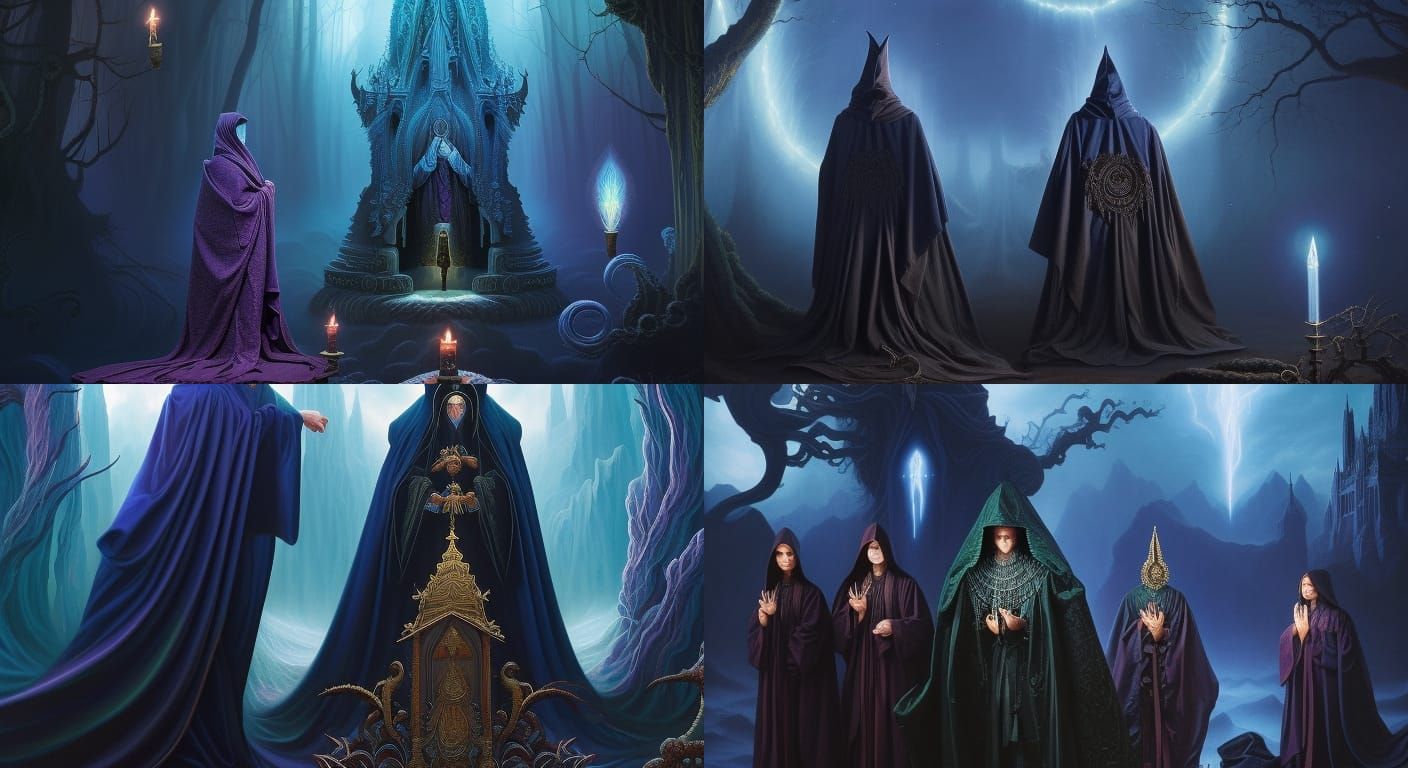 Fantasy painting, Dutch Baroque, Lovecraftian, eldritch, entities ...