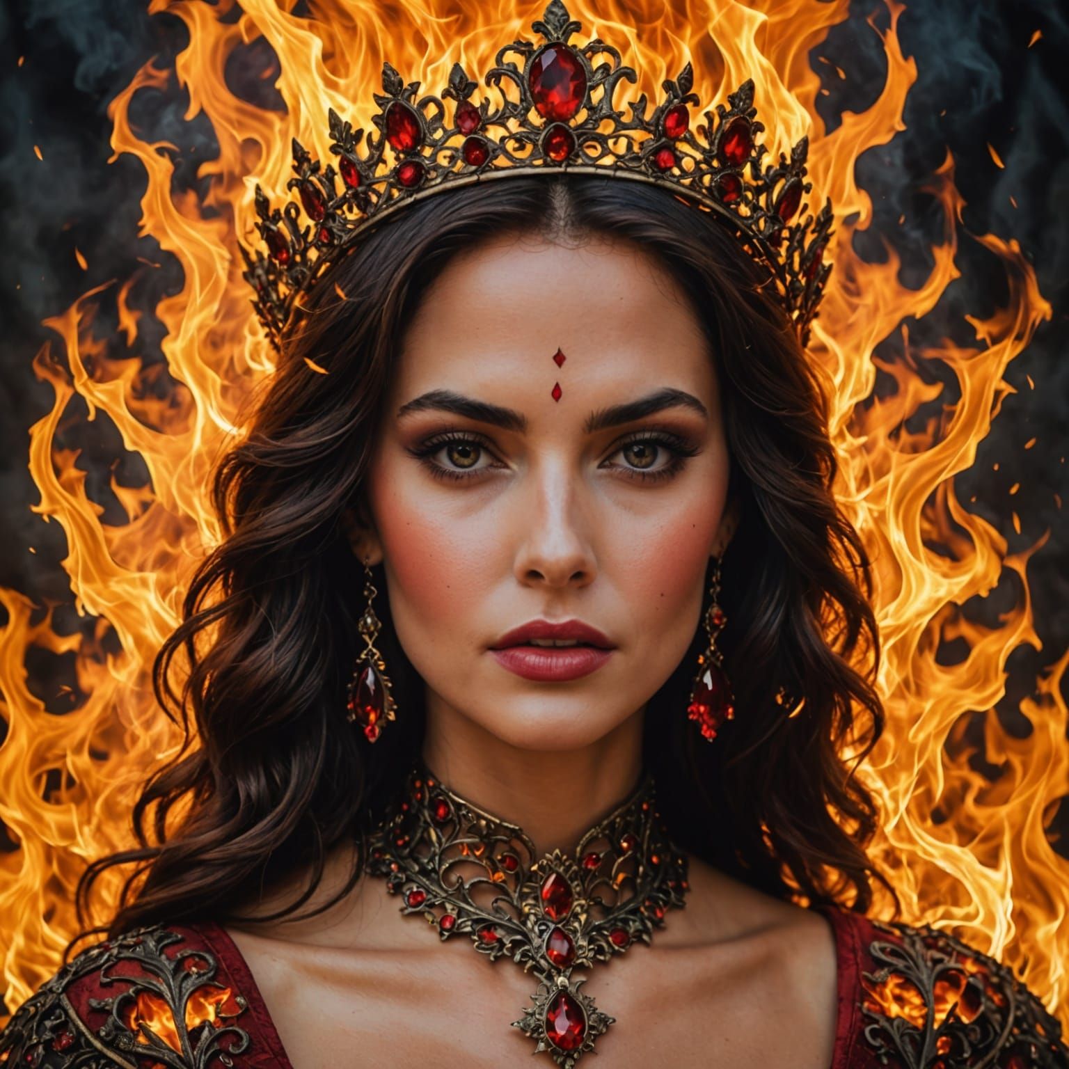 Surreal Queen of Hell in Elegant Gothic Style - AI Art