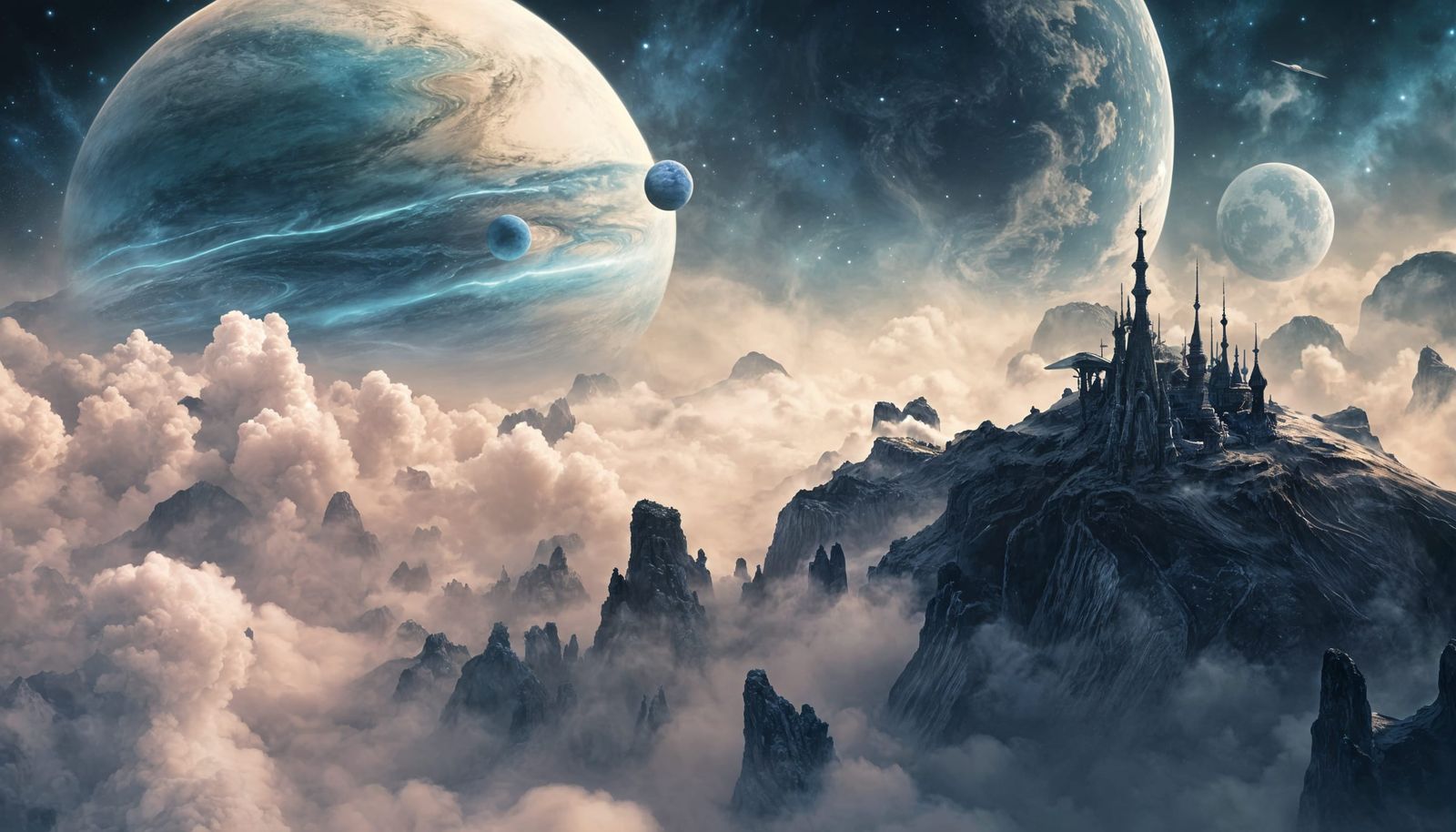 galaxy ruins - Cosmic Wreckage in Deep Blue