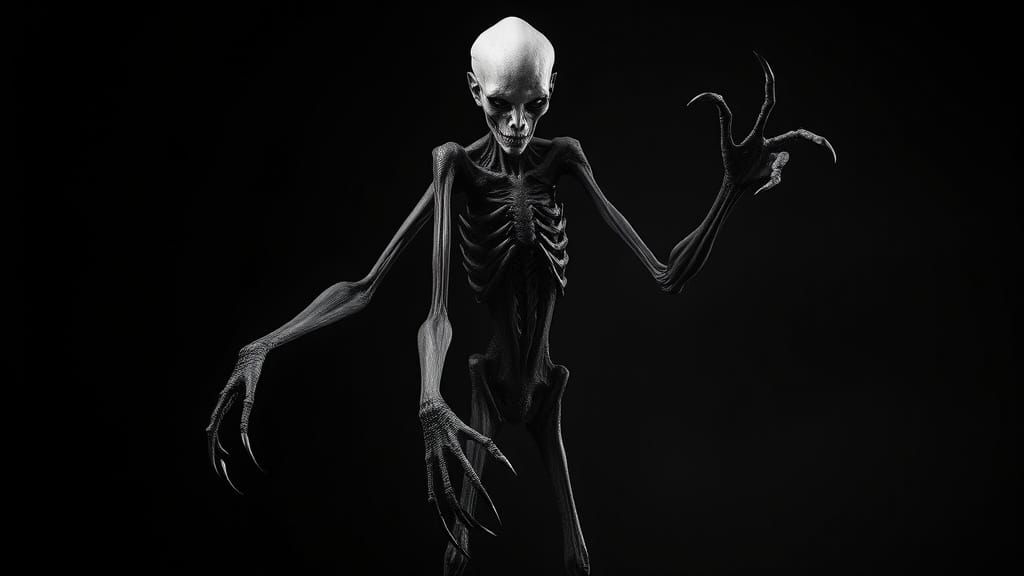 A hauntingly beautiful black and white photograph of an otherworldly ...