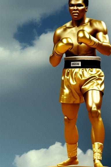 Muhammad Ali - Golden Muhammad Ali Statue