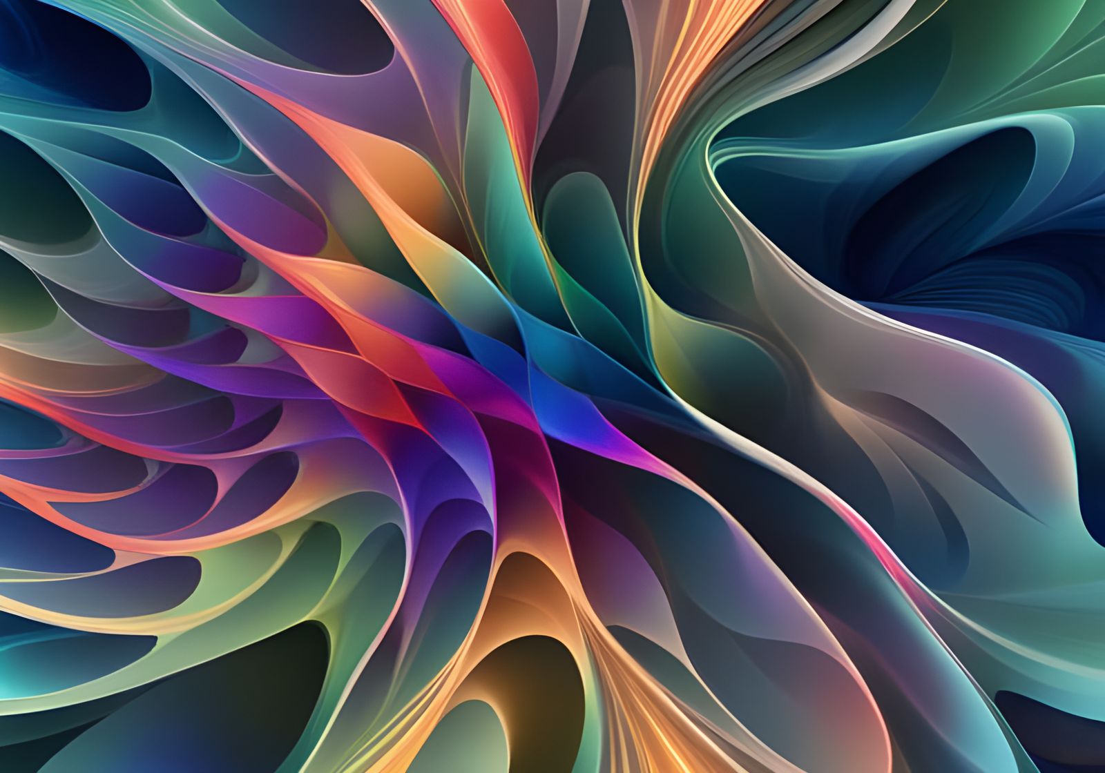 Vibrant Fractal Patterns in 3D Vector Art - AI Art