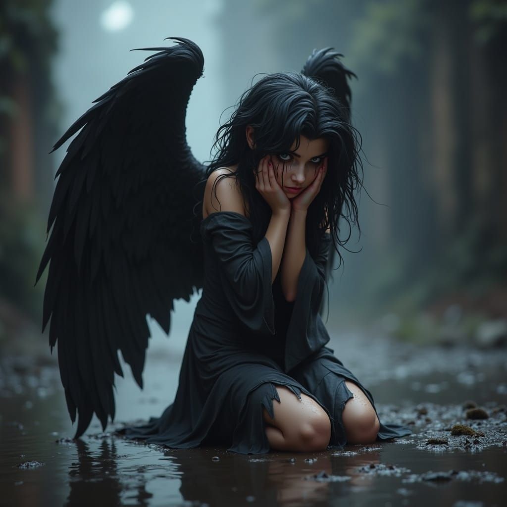 Sad Dark Angel Nyx :'-( @Inanna_Ishtar