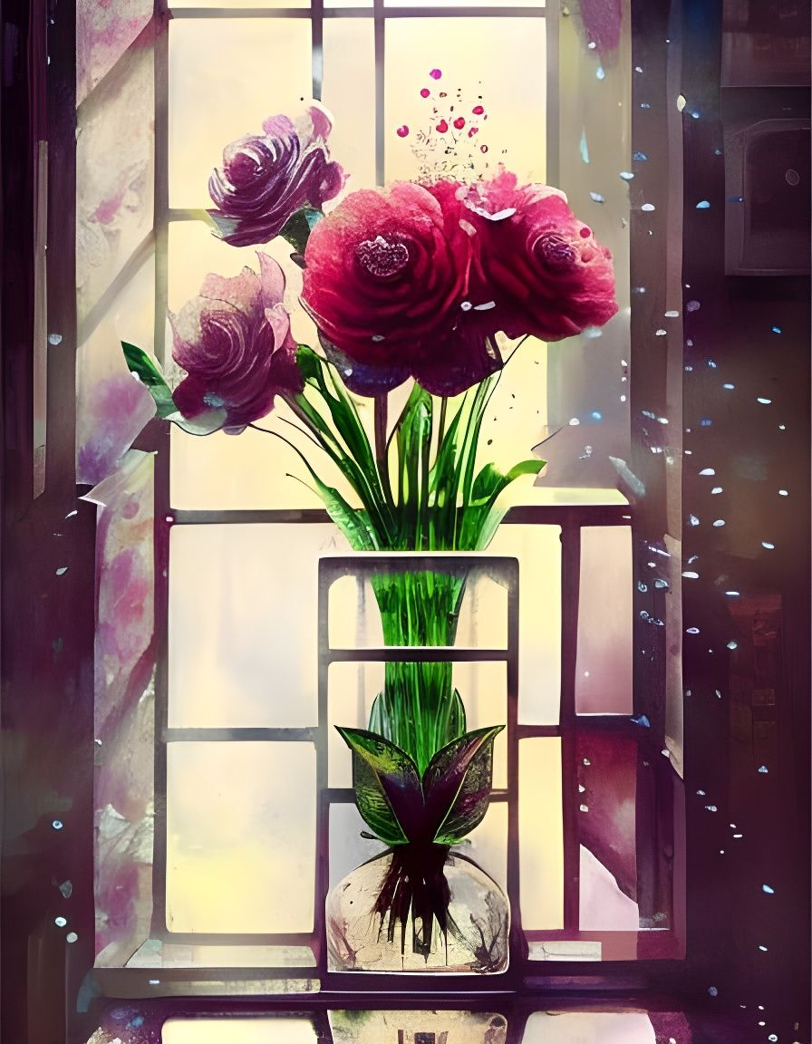 A vase with flowers - AI Generated Artwork - NightCafe Creator
