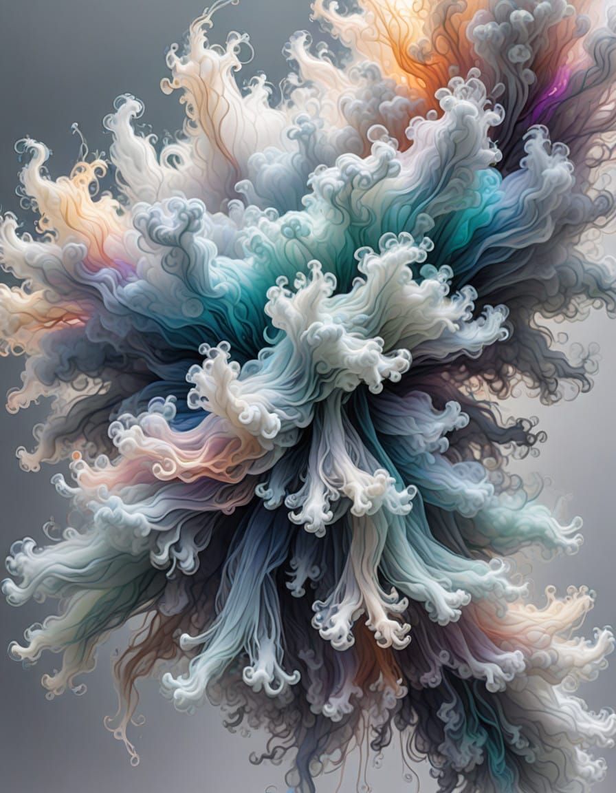 Cosmic, Holographic Creature in Pastel Colors - AI Art