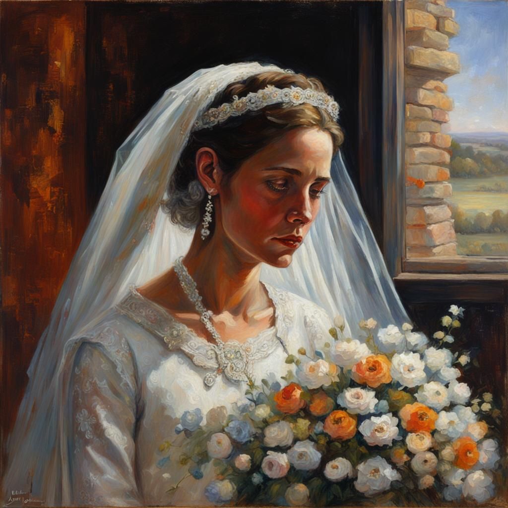 A beautiful bride who tragically lost her husband and is mourning his ...