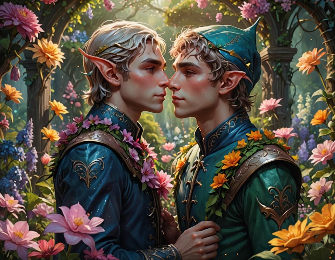 Cute Elven Couple 240414A - AI Generated Artwork - NightCafe Creator