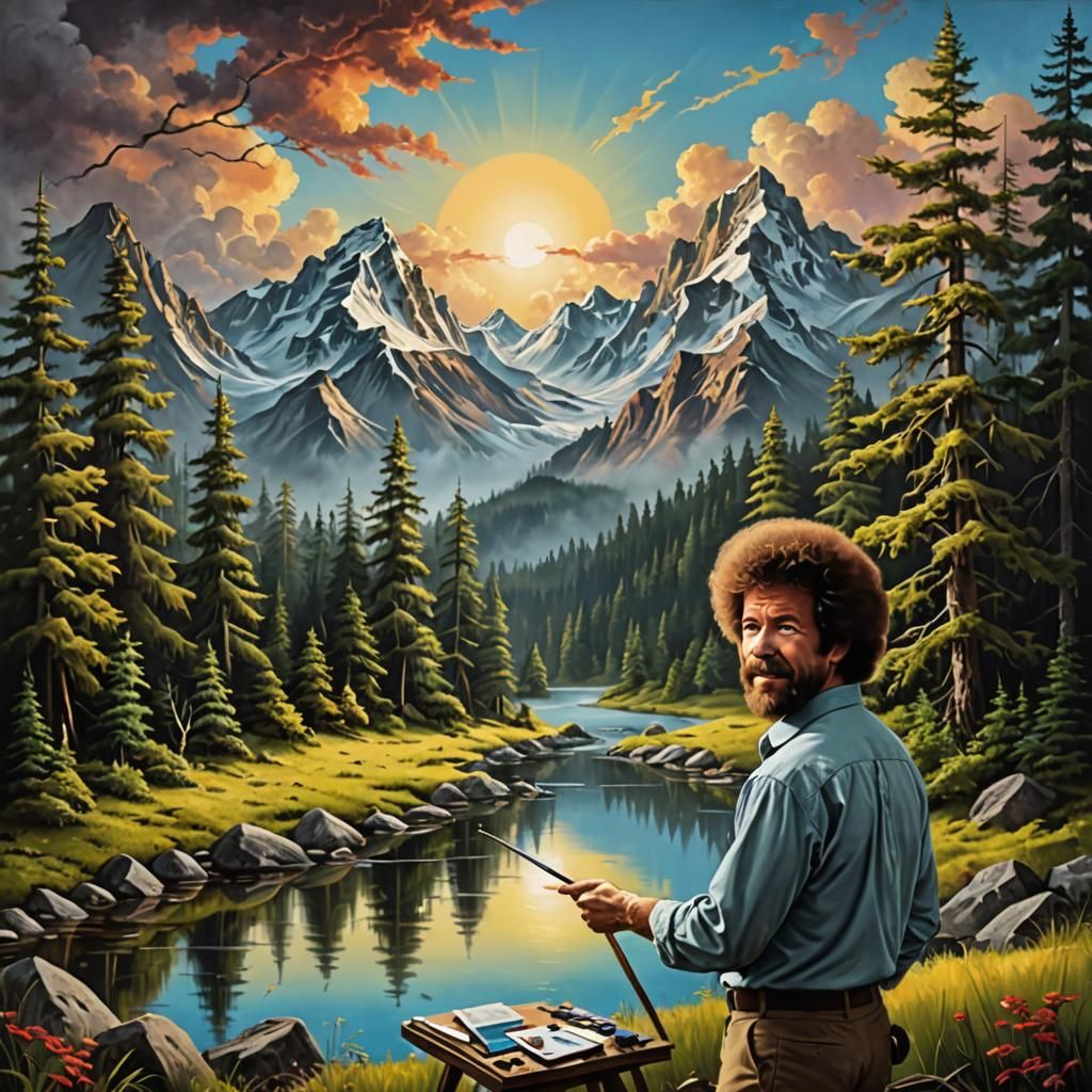 "Untitled" (Bob Ross) - AI Generated Artwork - NightCafe Creator