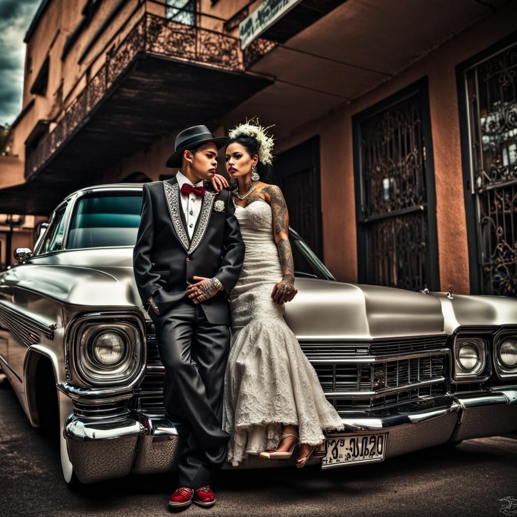cholo lowrider wedding zuit suit - AI Generated Artwork - NightCafe Creator
