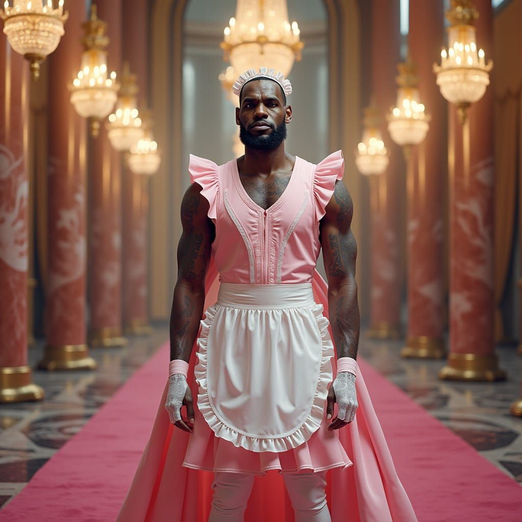 lebron in a maid outfit - Lebron James in Opulent French M...