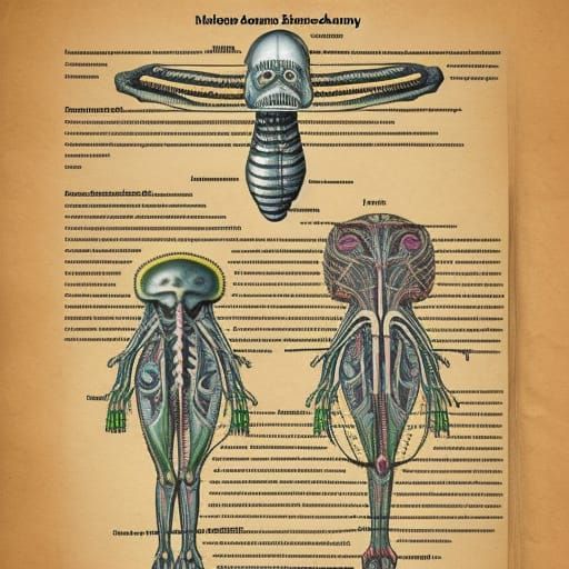 Alien Anatomy Page II - AI Generated Artwork - NightCafe Creator