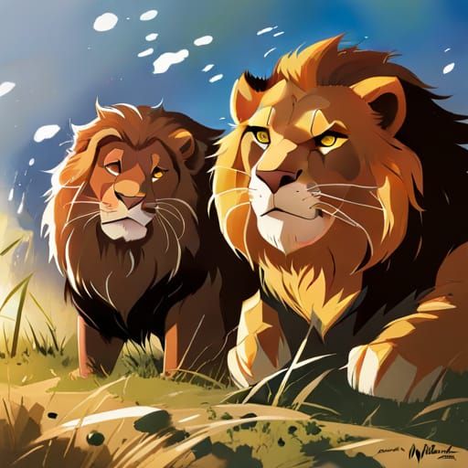Mufasa and Simba? - AI Generated Artwork - NightCafe Creator