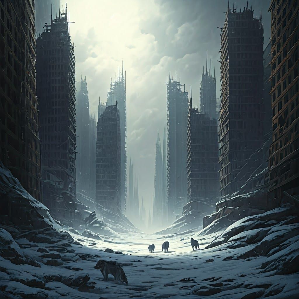 When the World Stood Still - Desolate Winter Metropolis in a...