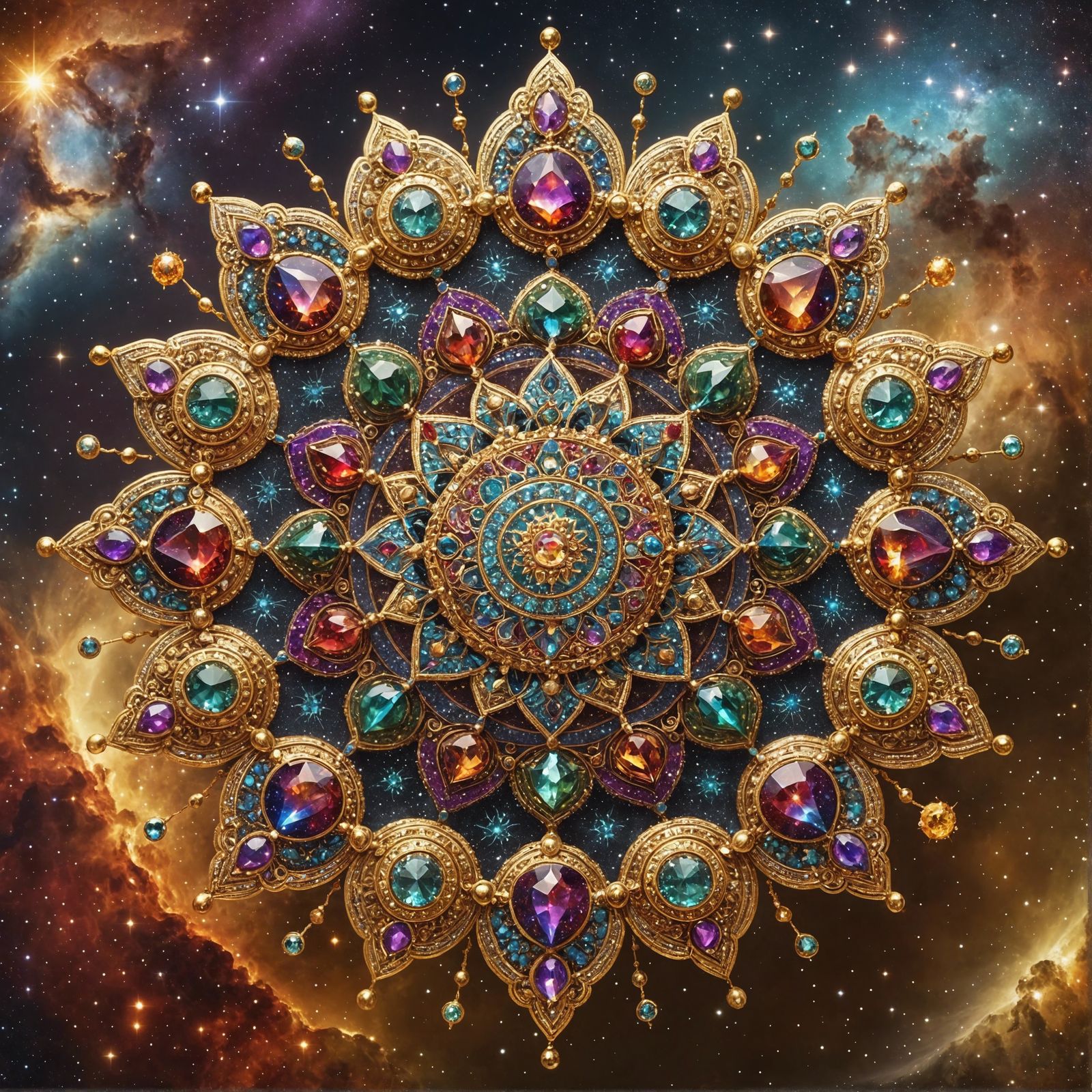 Cosmic Hindu Mandala - AI Generated Artwork - NightCafe Creator