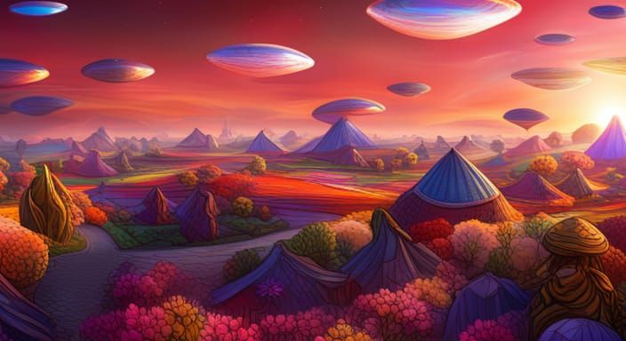 A teched-out village! - AI Generated Artwork - NightCafe Creator