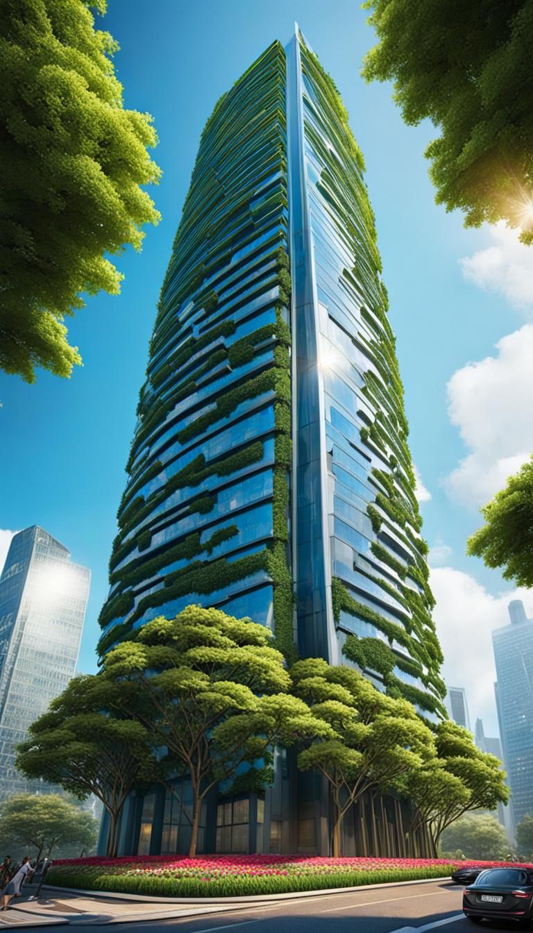 Majestic Skyscraper - AI Generated Artwork - NightCafe Creator