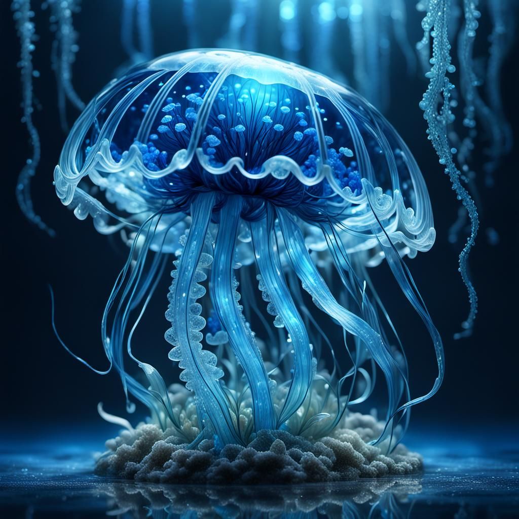 Méduse bleue. - AI Generated Artwork - NightCafe Creator