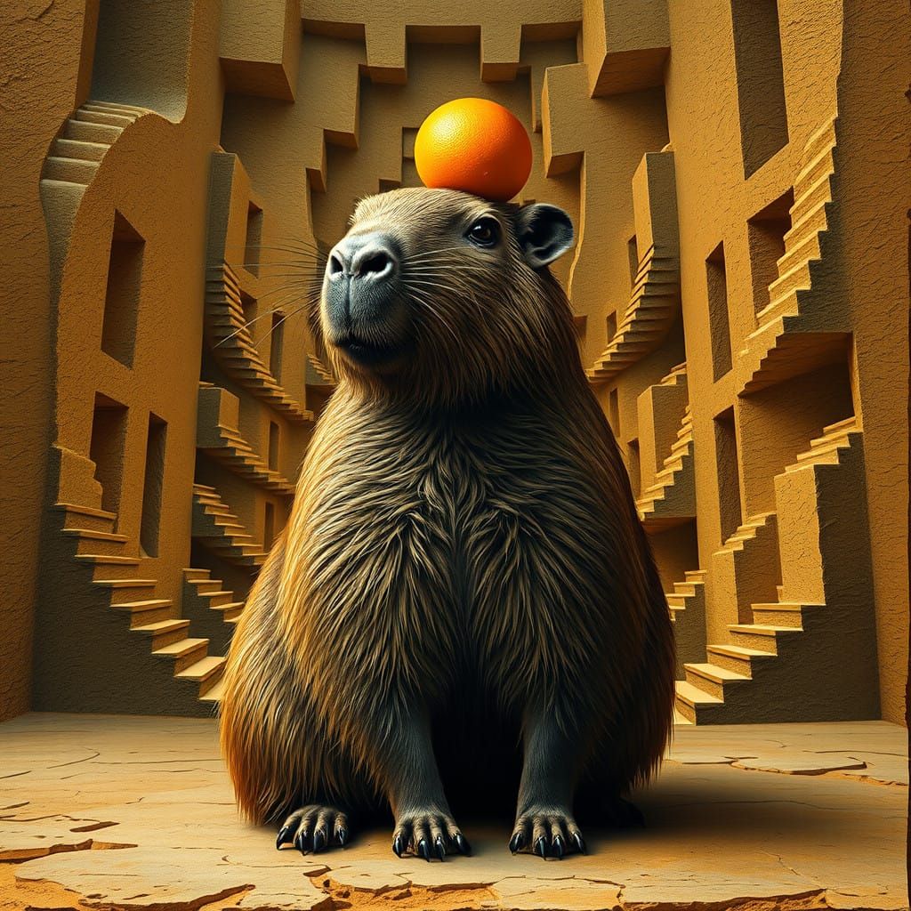 The Capybara King - Surreal King of Capybaras Defies Gravity...