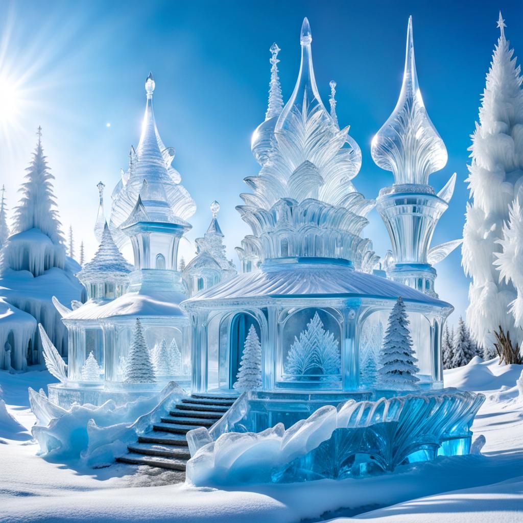 TRANSPARENT ICE SCULPTURES: "Sculptures of four Fairies made from Ice ...