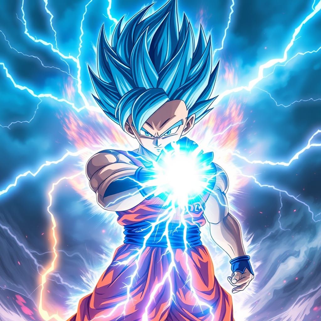 DBZ Super Saiyan Blue Form - Super Saiyan Blue Goku Radiates...
