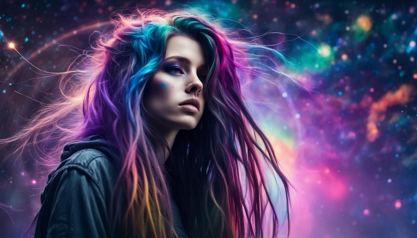 Cosmic Cyberpunk Hacker - AI Generated Artwork - NightCafe Creator