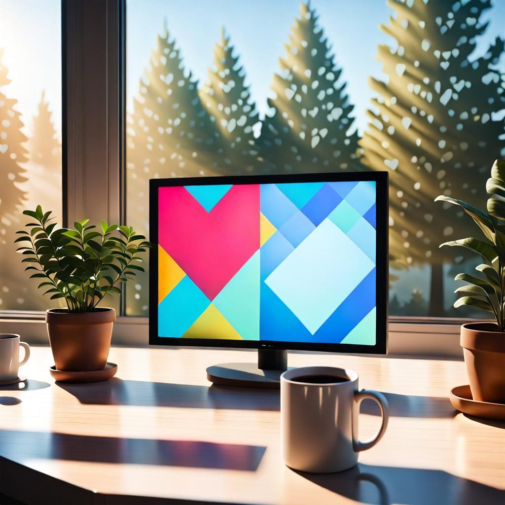 A heart on the screen - AI Generated Artwork - NightCafe Creator