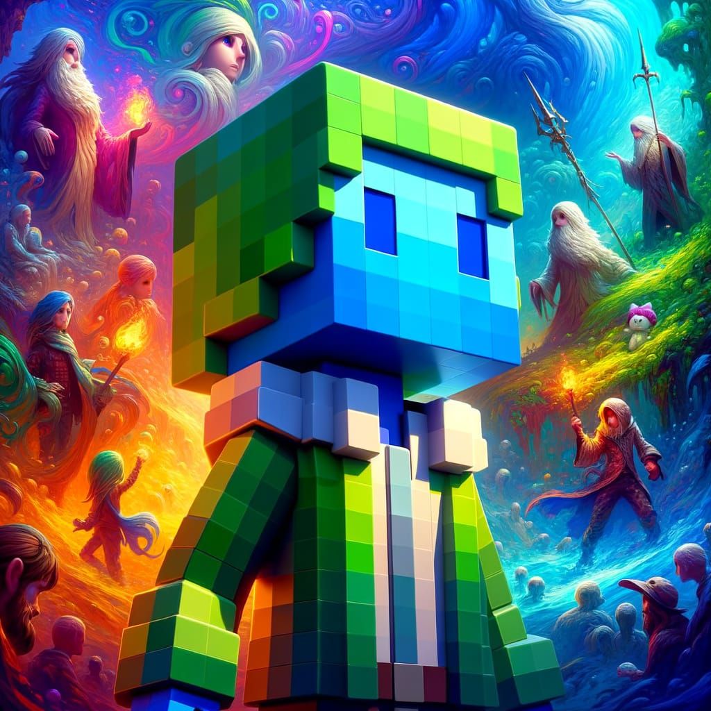 a roblox noob - Block-Based Character in Fantasy World Conce...