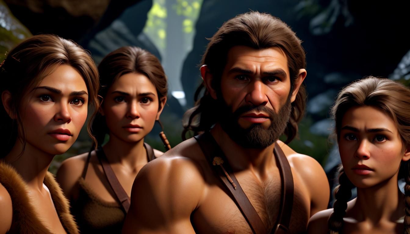 Prehistoric Group - AI Generated Artwork - NightCafe Creator