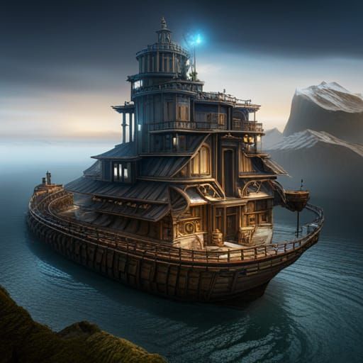 Land ship , a ship on land,amazingly hyperdetailed detailed matte ...