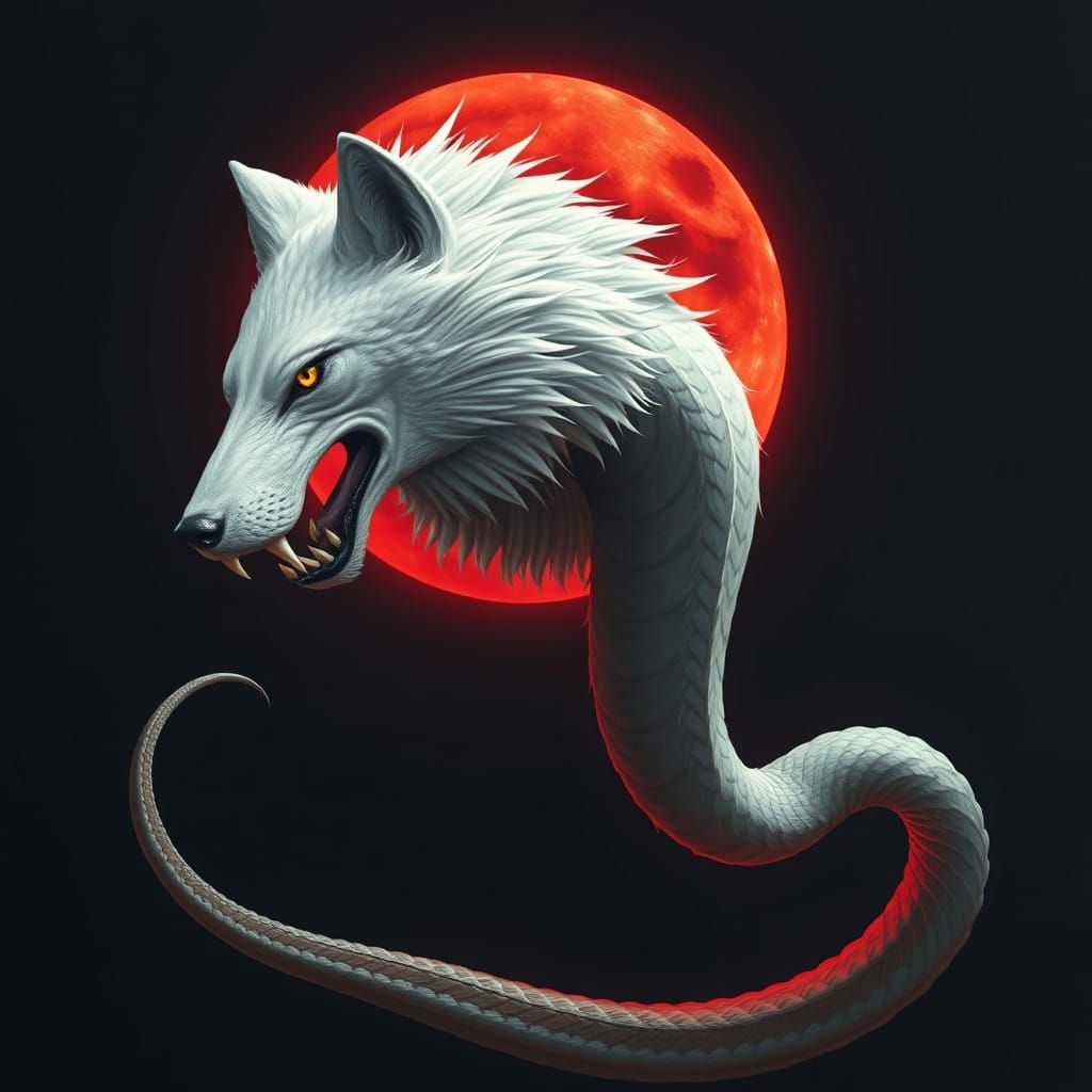 the Dacian wolf - the battle flag - Spectral Wolf-Serpent C...