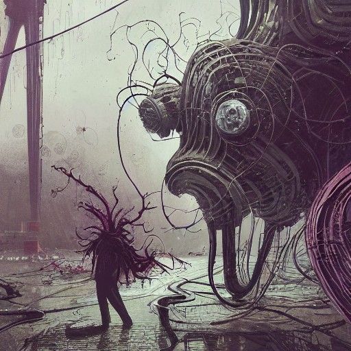 Scary black eldritch tendril creatures at the nuclear plant 3 - AI ...