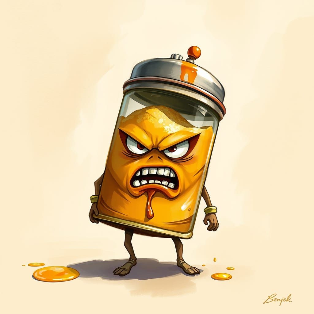 angry salt with honey with legs - Furious Saltshaker Goddess...