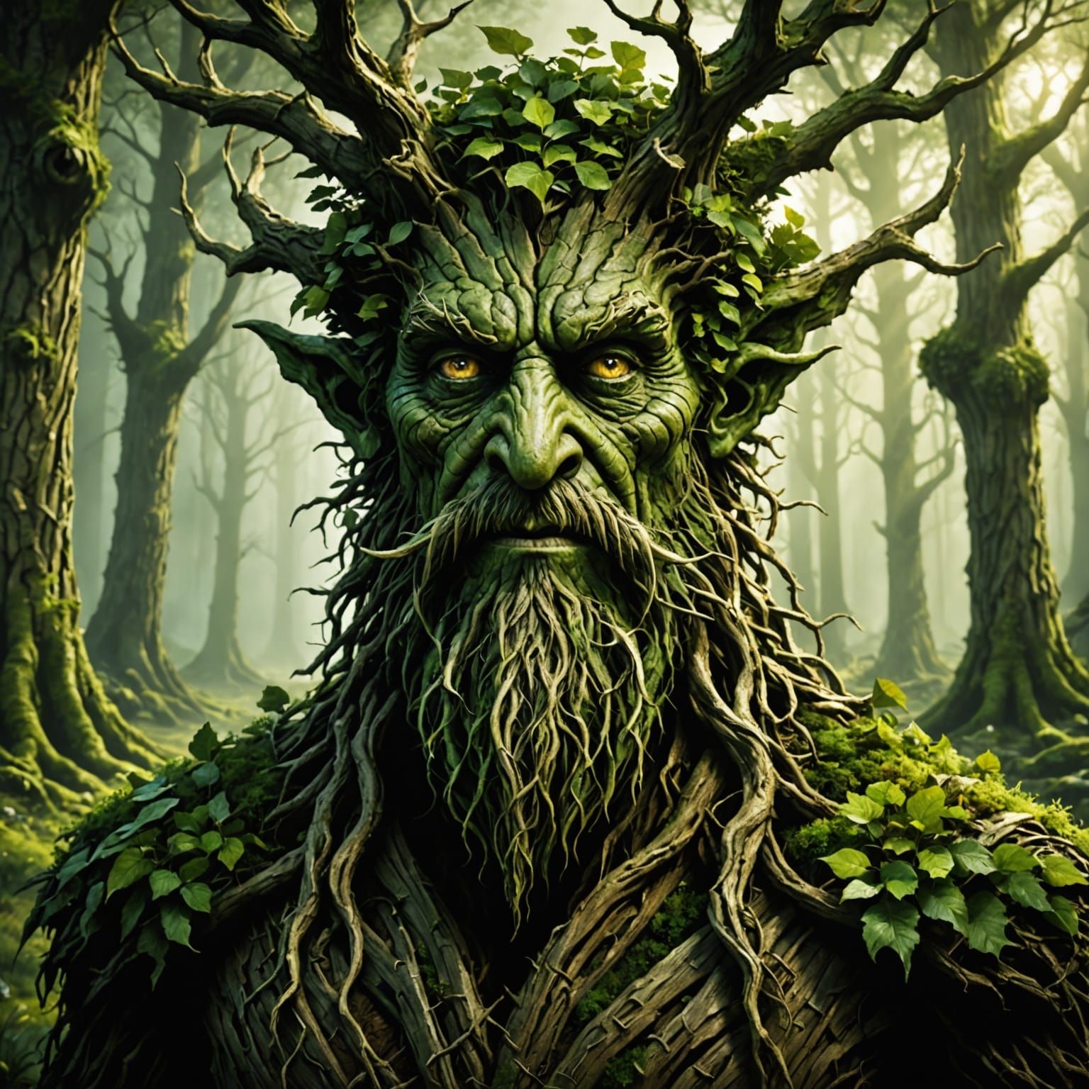 Majestic Treebeard from J.R.R. Tolkien's Middle Ea... - AI Art