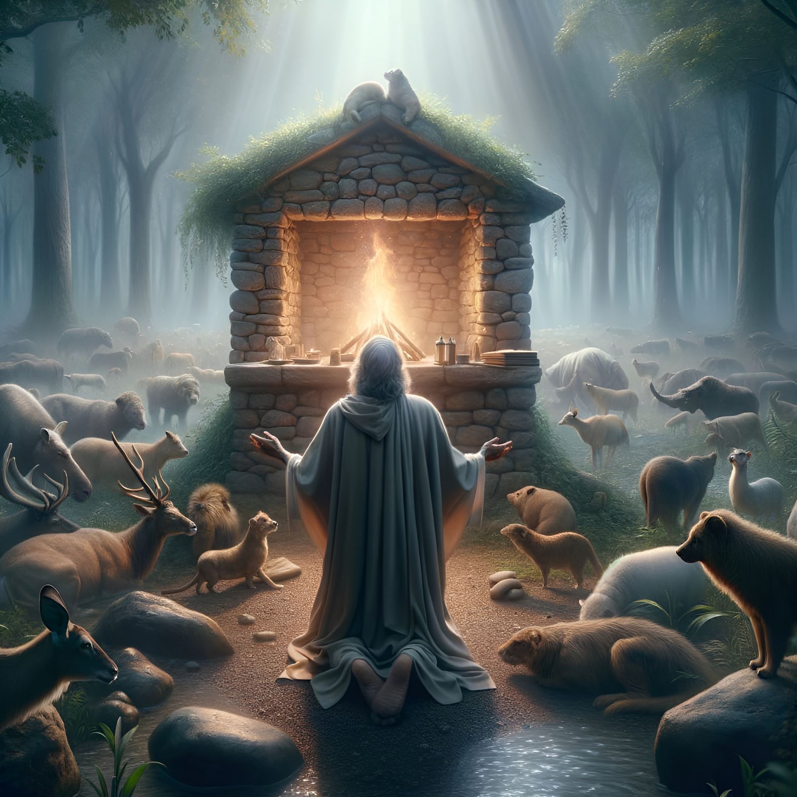 Noah built an altar unto the Lord; he took of every clean beast and ...