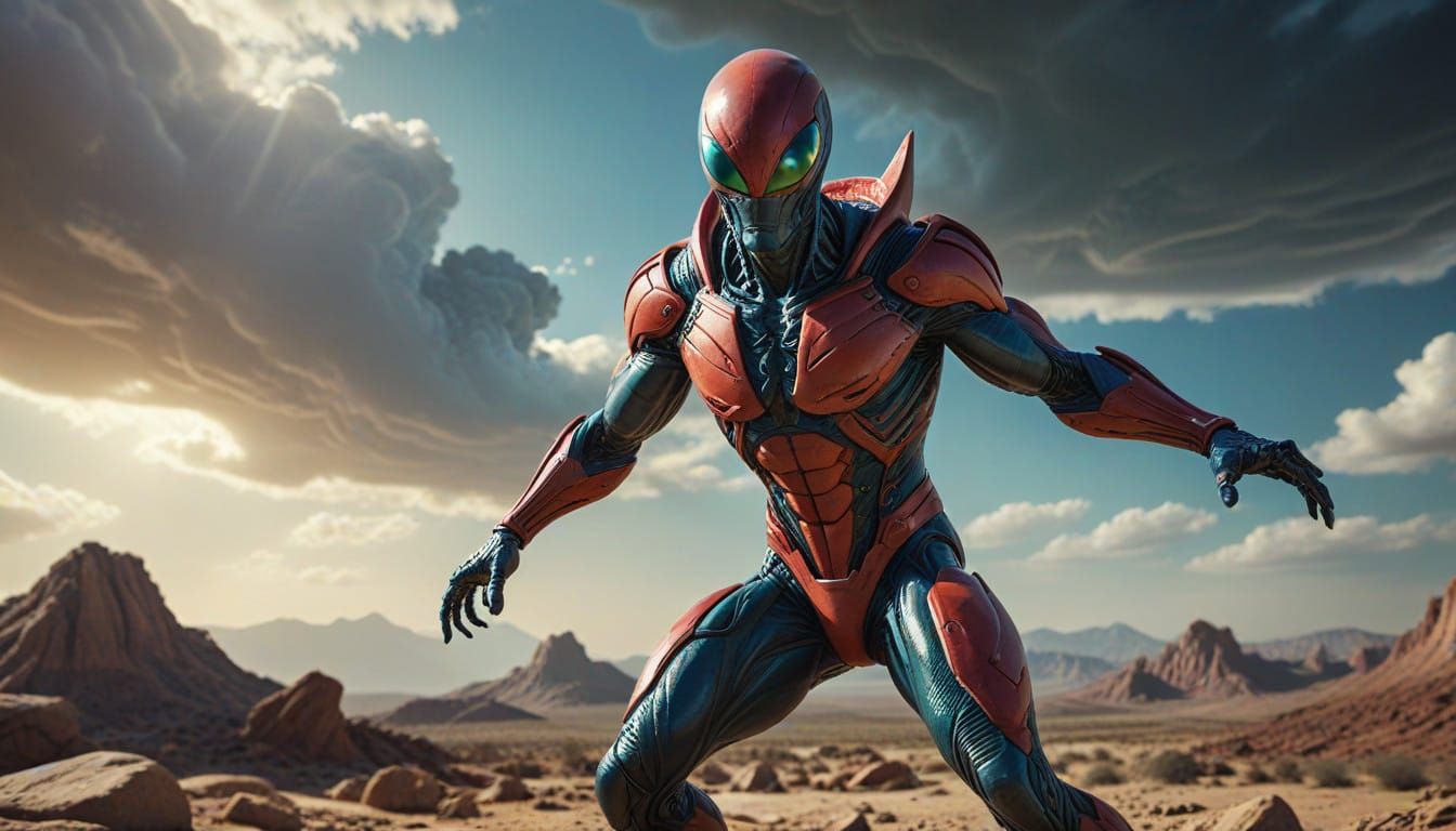 Comic Book Style Alien Character in Dynamic Sci-Fi... - AI Art