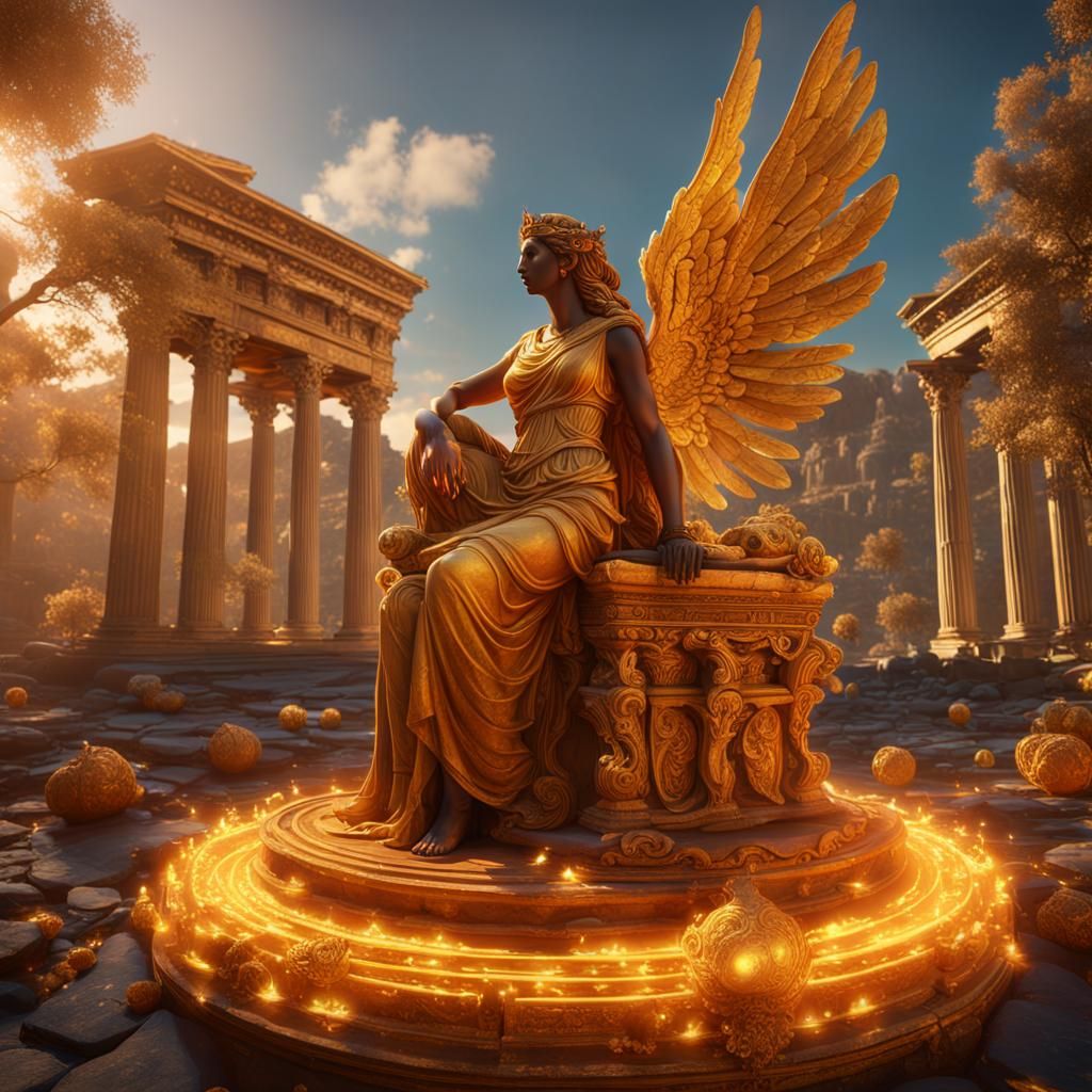 amber greek goddess statue with matching background - AI Generated ...