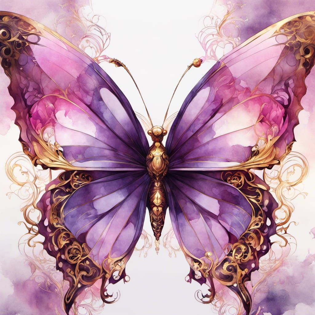 Violet Butterfly - AI Generated Artwork - NightCafe Creator