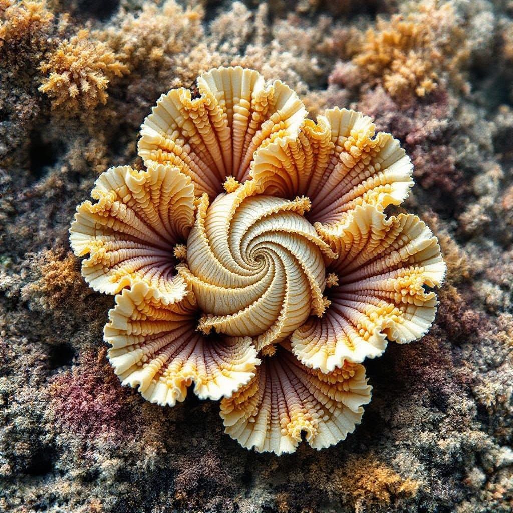 a highly detailed, symmetrical fractal artwork inspired by the organic ...