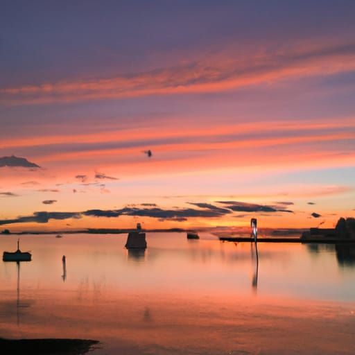 Fake Sunset in Provincetown Harbor - AI Generated Artwork - NightCafe ...