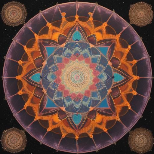 The mandala, a geometric pattern often used in meditation, represents ...