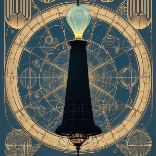 Projeto de Nikola Tesla (1856-1943) projetando a Torre Wardenclyffe ...