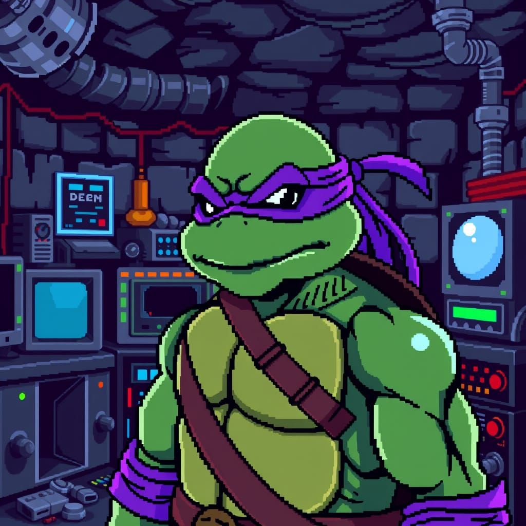 Donatello - TMNT - Donatello in Pixel Art 16-bit Style