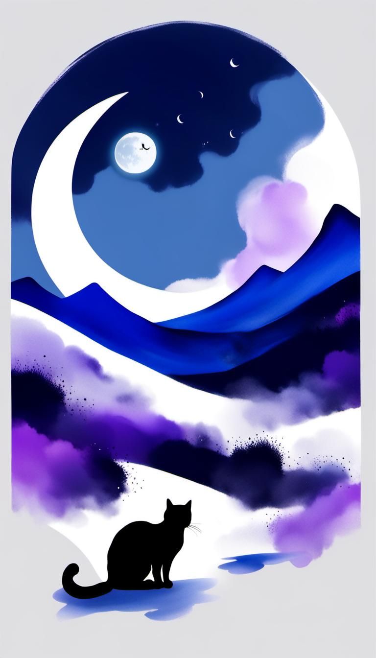 Cats in the moonlight - AI Generated Artwork - NightCafe Creator