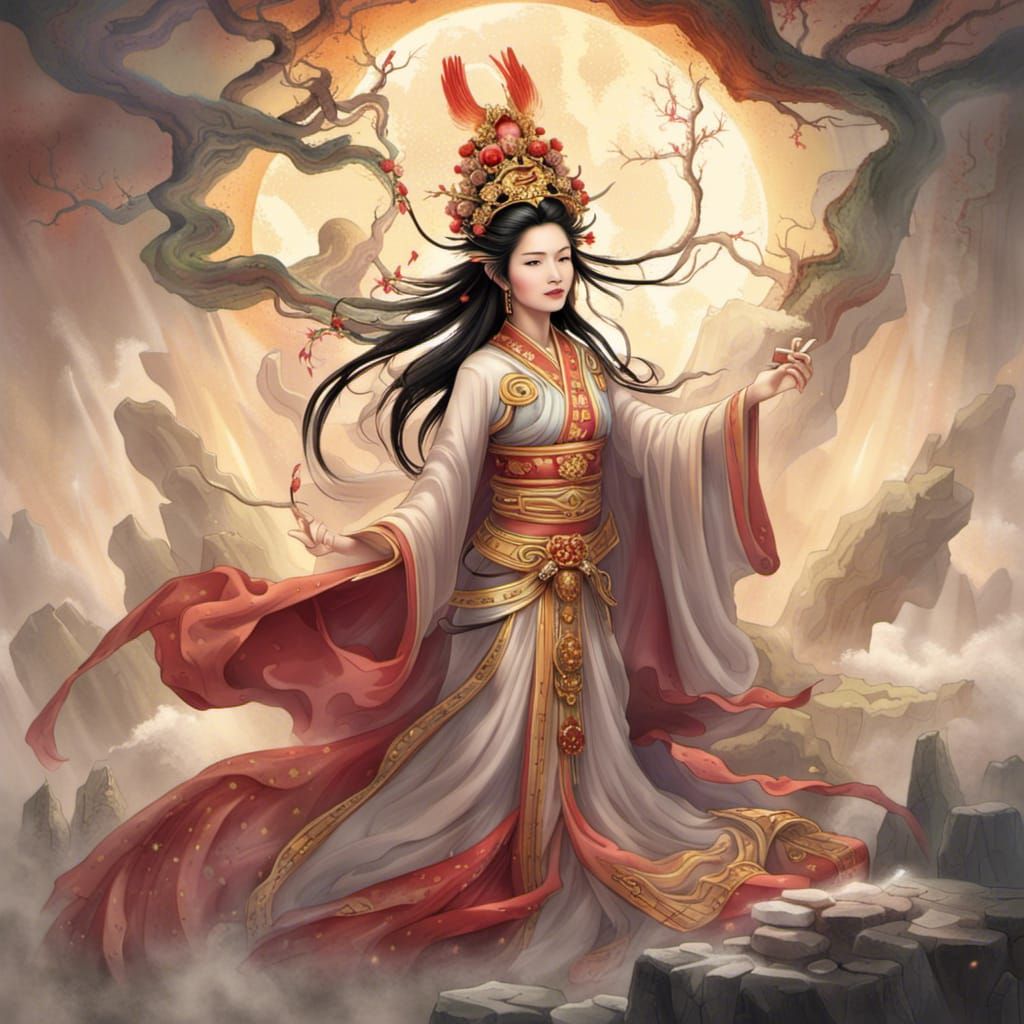 Goddess Xiwangmu ~ Queen Mother of the West - AI Generated Artwork ...