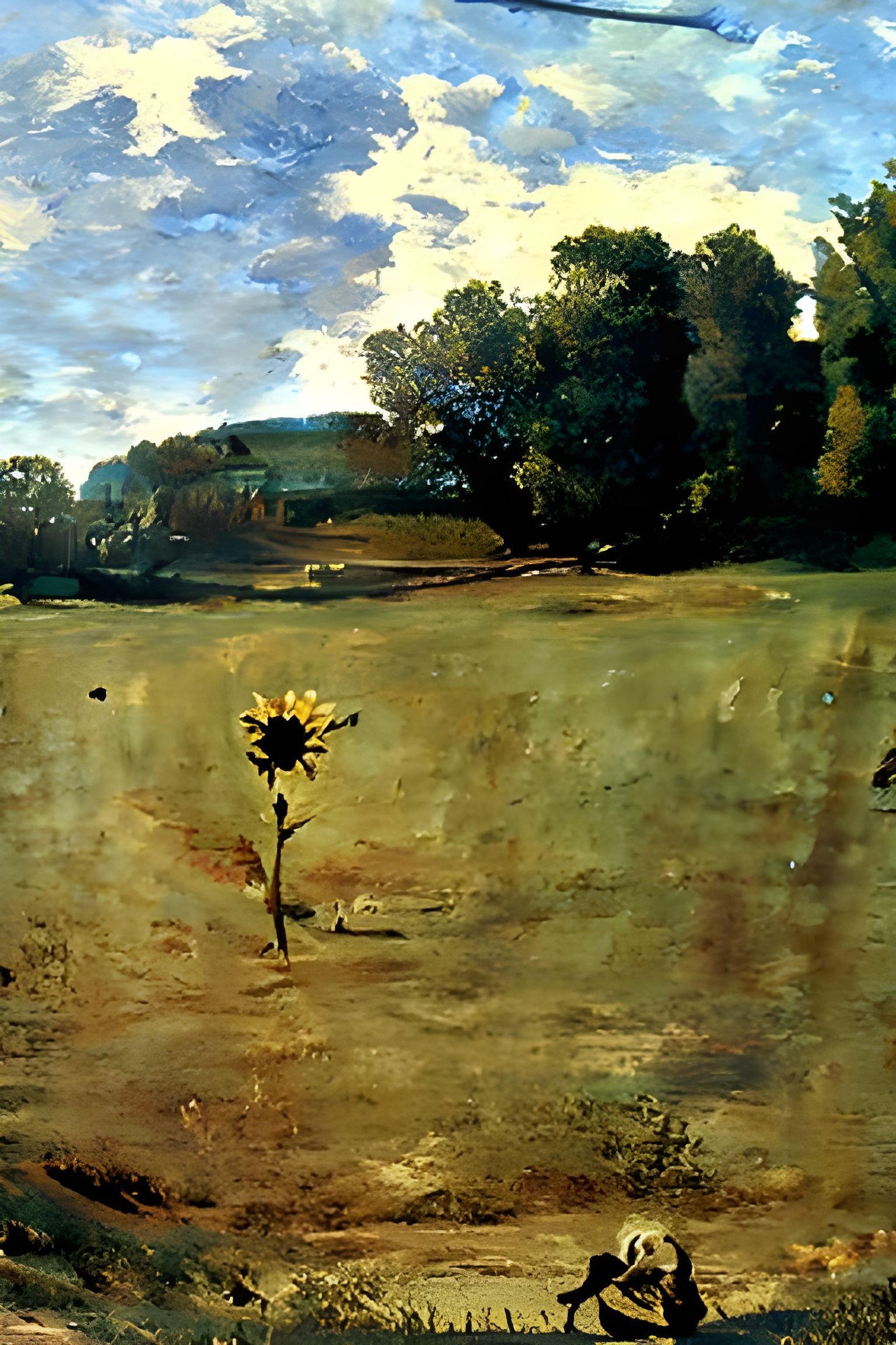 Tournesol Solitaire par Jean-Baptiste-Camille Corot - AI Generated ...