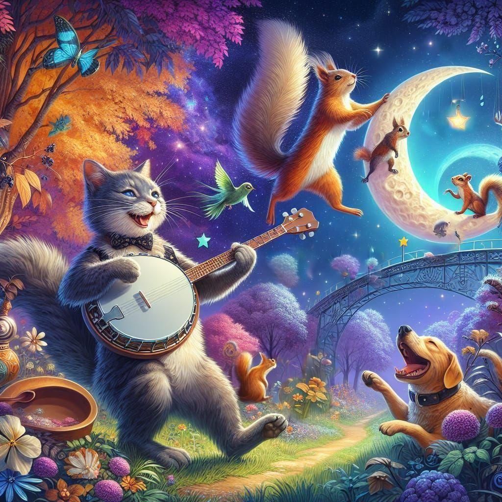 The Cat and the Banjo - AI Generated Artwork - NightCafe Creator