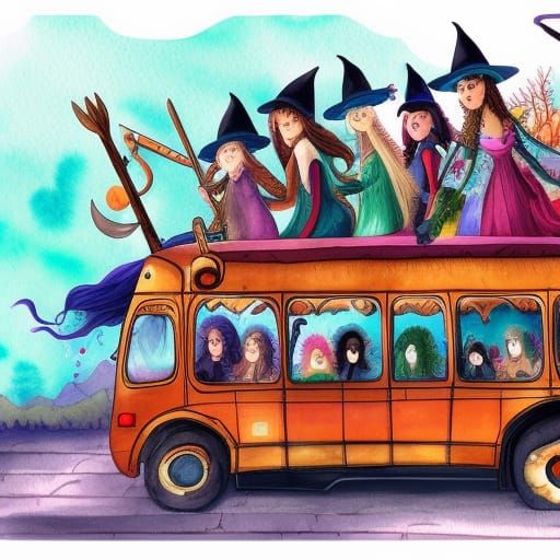 Witches on tour - AI Generated Artwork - NightCafe Creator