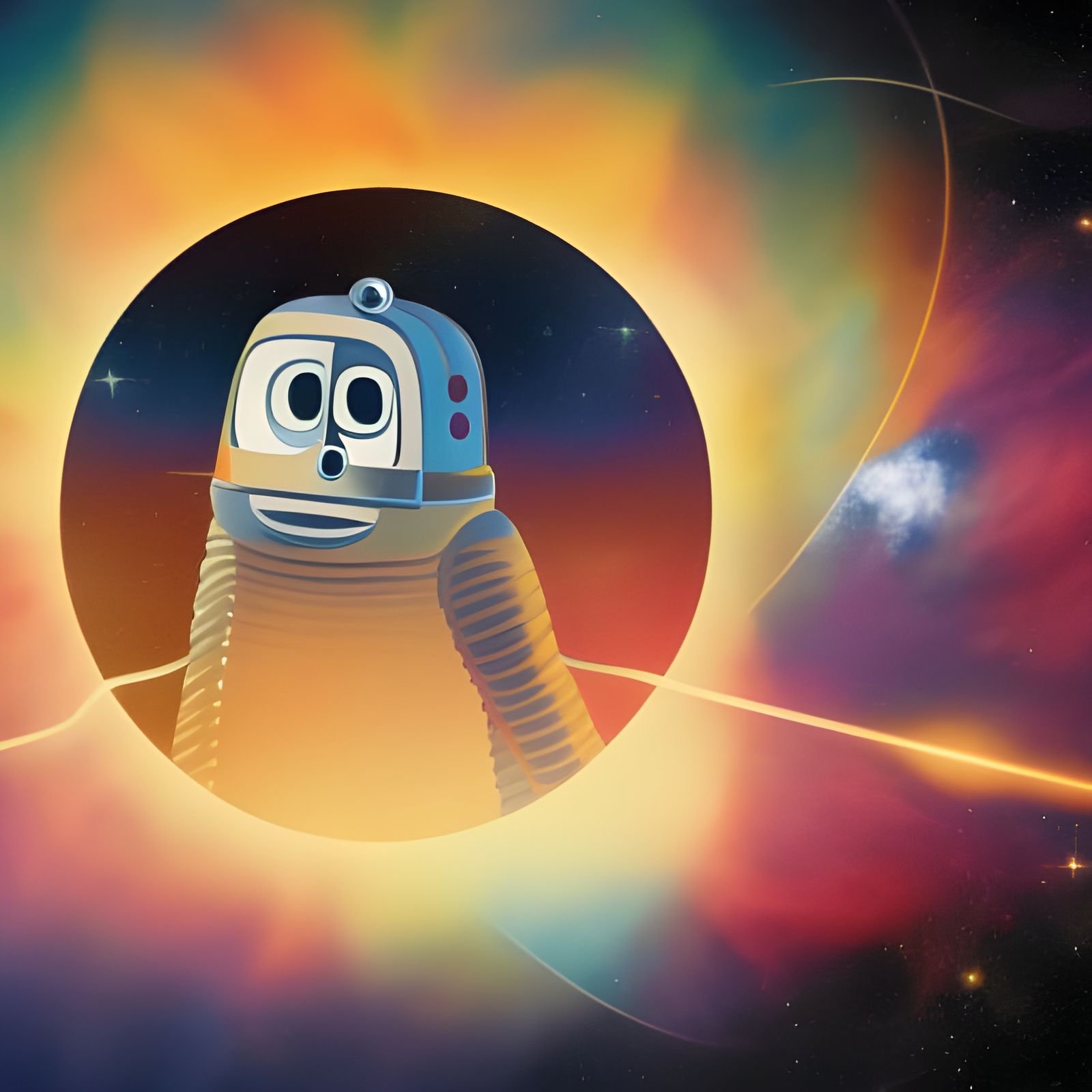 A shy robot considers a trip through the portal - AI Generated Artwork ...