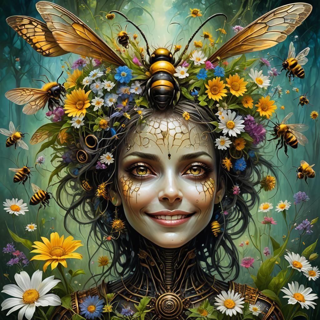 The magic bee woman - AI Generated Artwork - NightCafe Creator