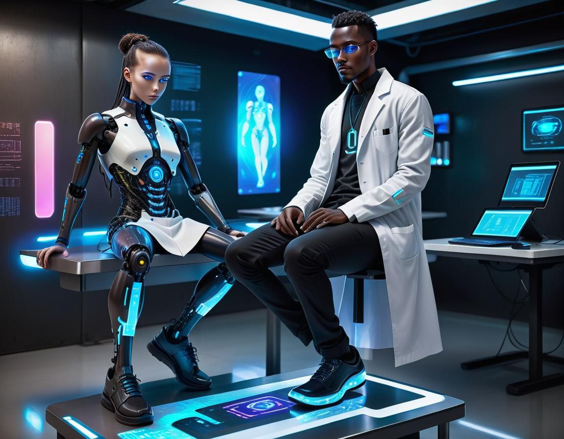 Creator and his Creation V2 - AI Generated Artwork - NightCafe Creator